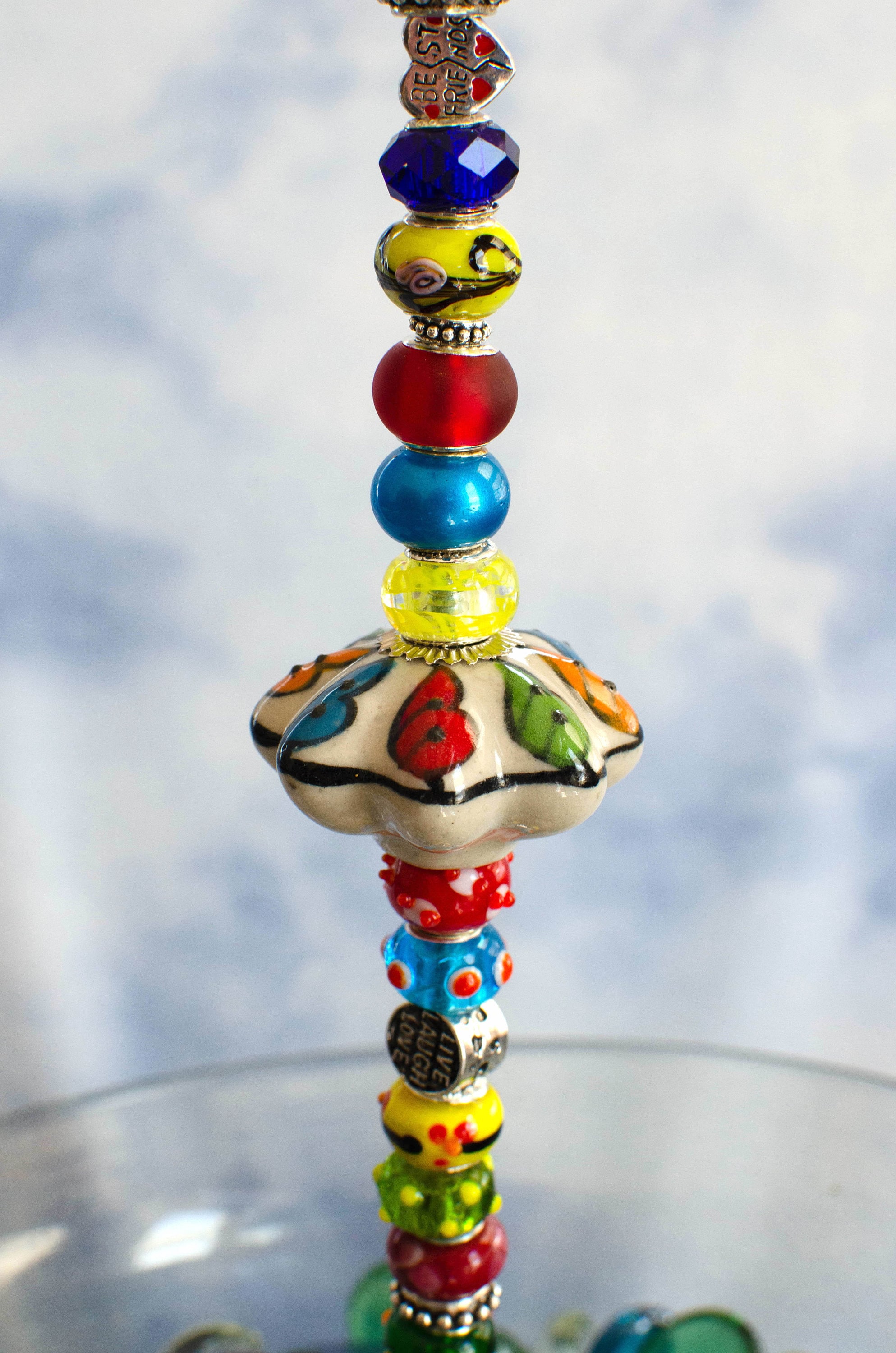 18 Unique Whimsical Beaded Garden Wands With Colorful Knobs & Hose ...