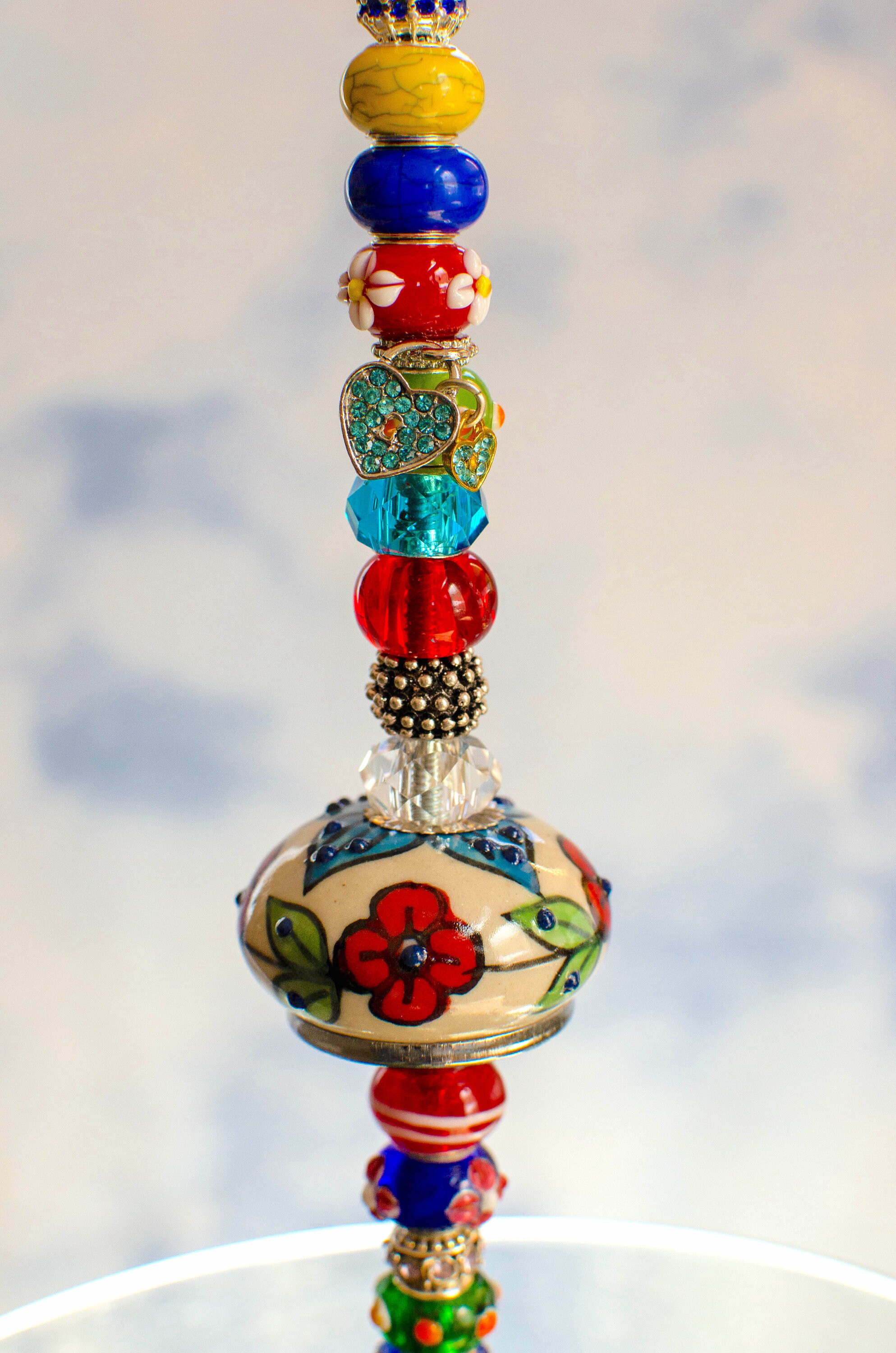 18 Unique Whimsical Beaded Garden Wands With Colorful Knobs & Hose ...