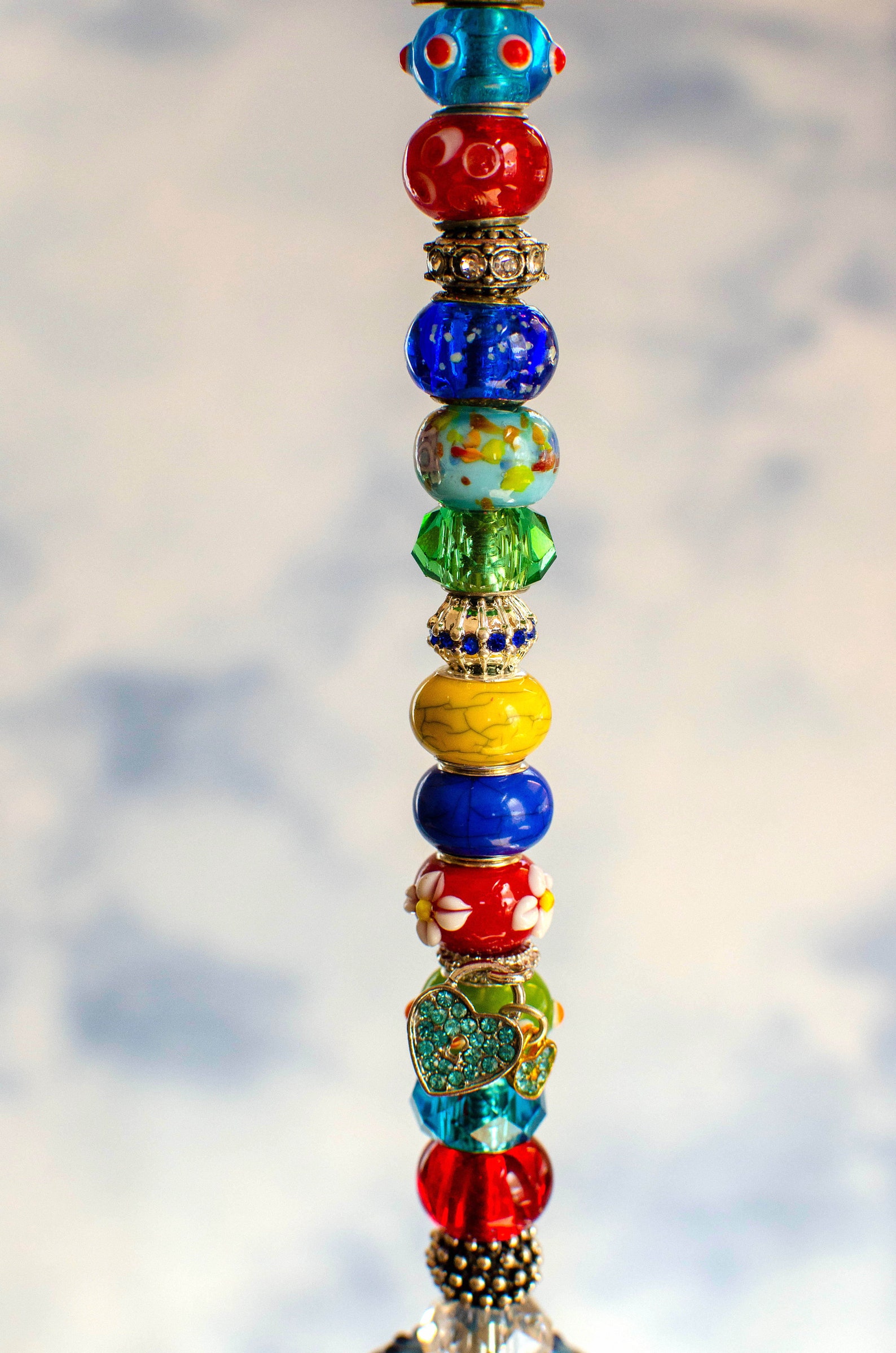 18” Unique Whimsical Beaded Garden Wands With Colorful Knobs & Hose ...