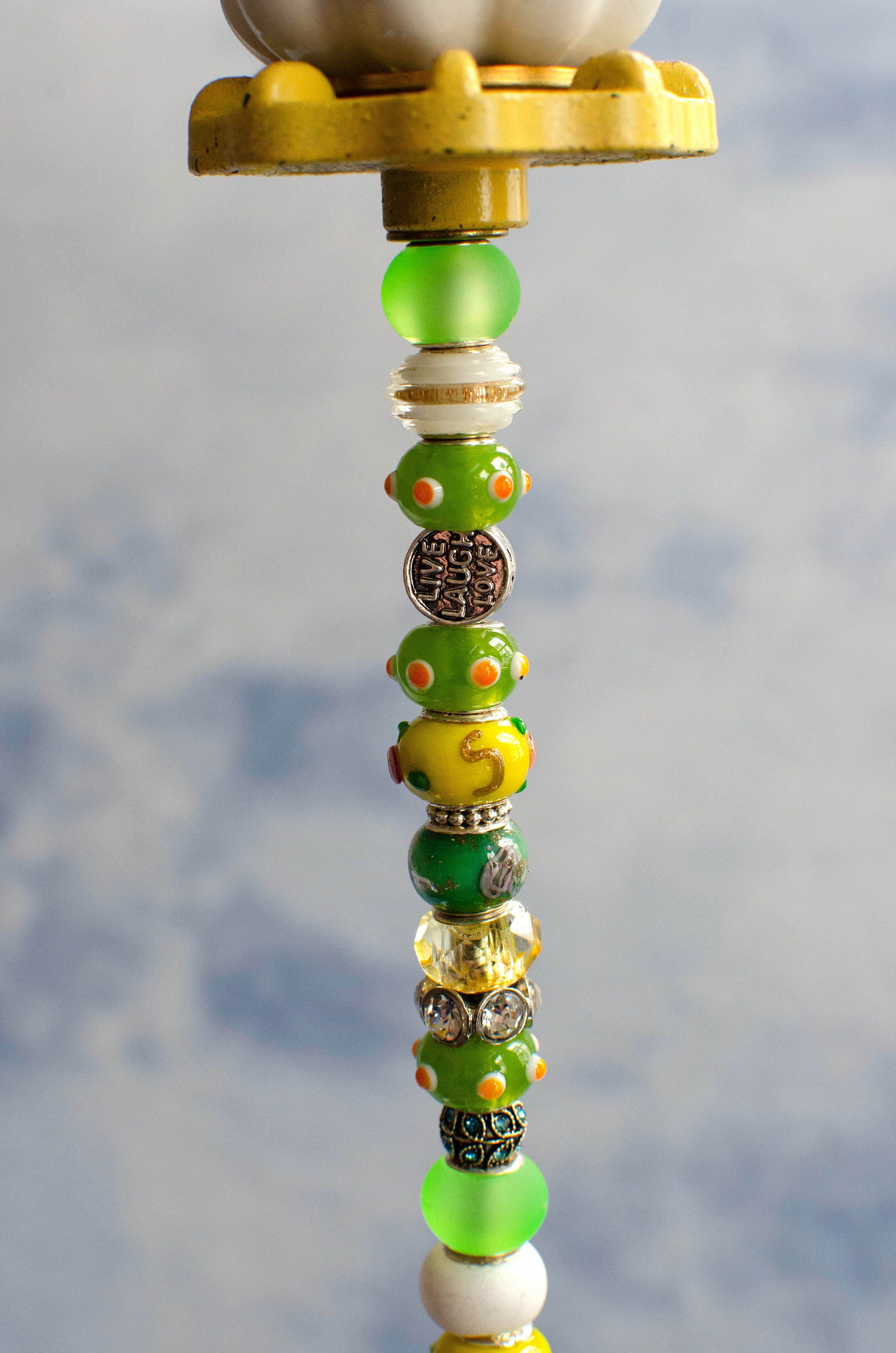 18” Unique Whimsical Beaded Garden Wands With Colorful Knobs & Hose ...