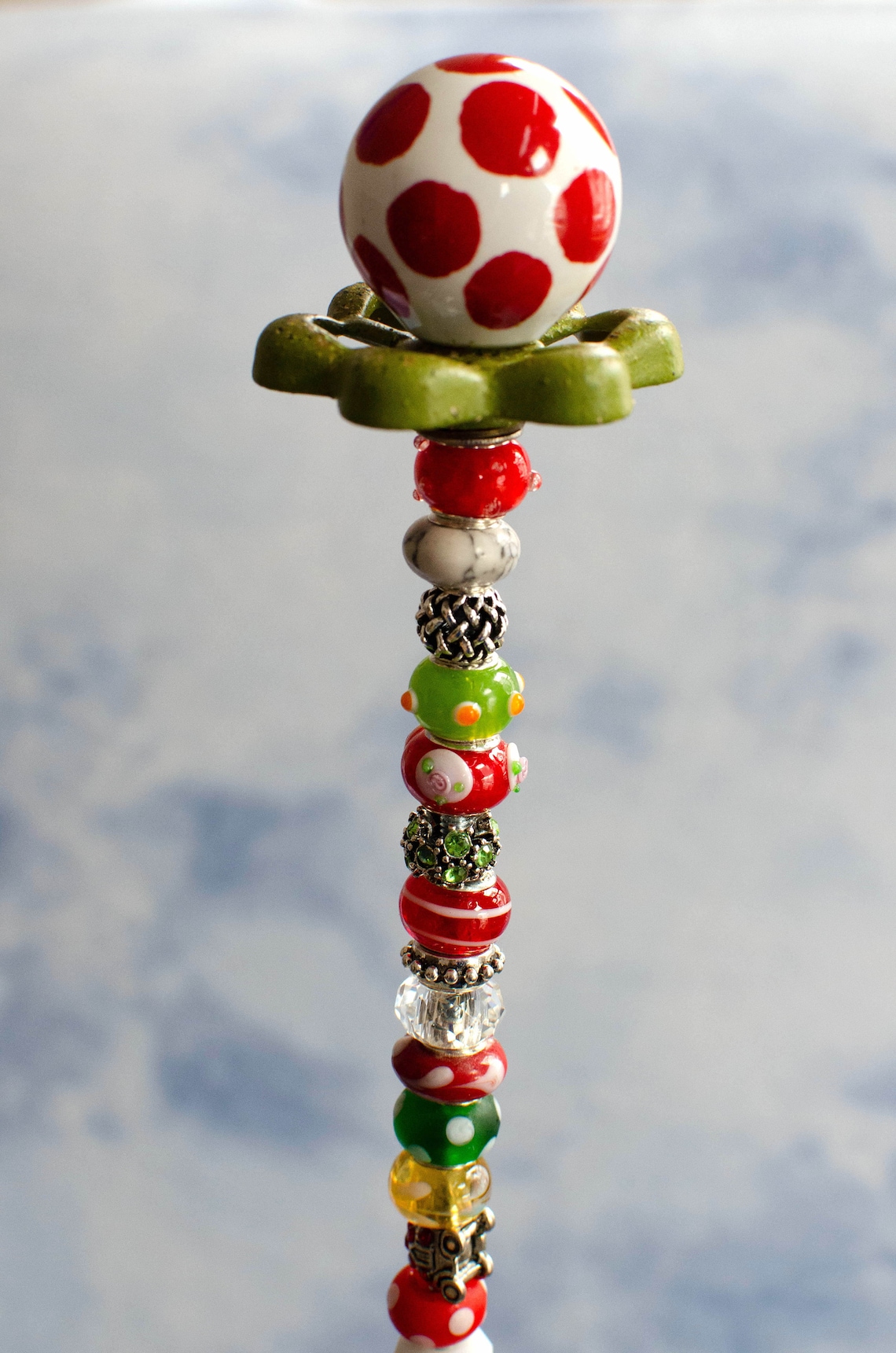 Unique Whimsical Beaded Wands With Colorful Knobs & Hose - Etsy Canada