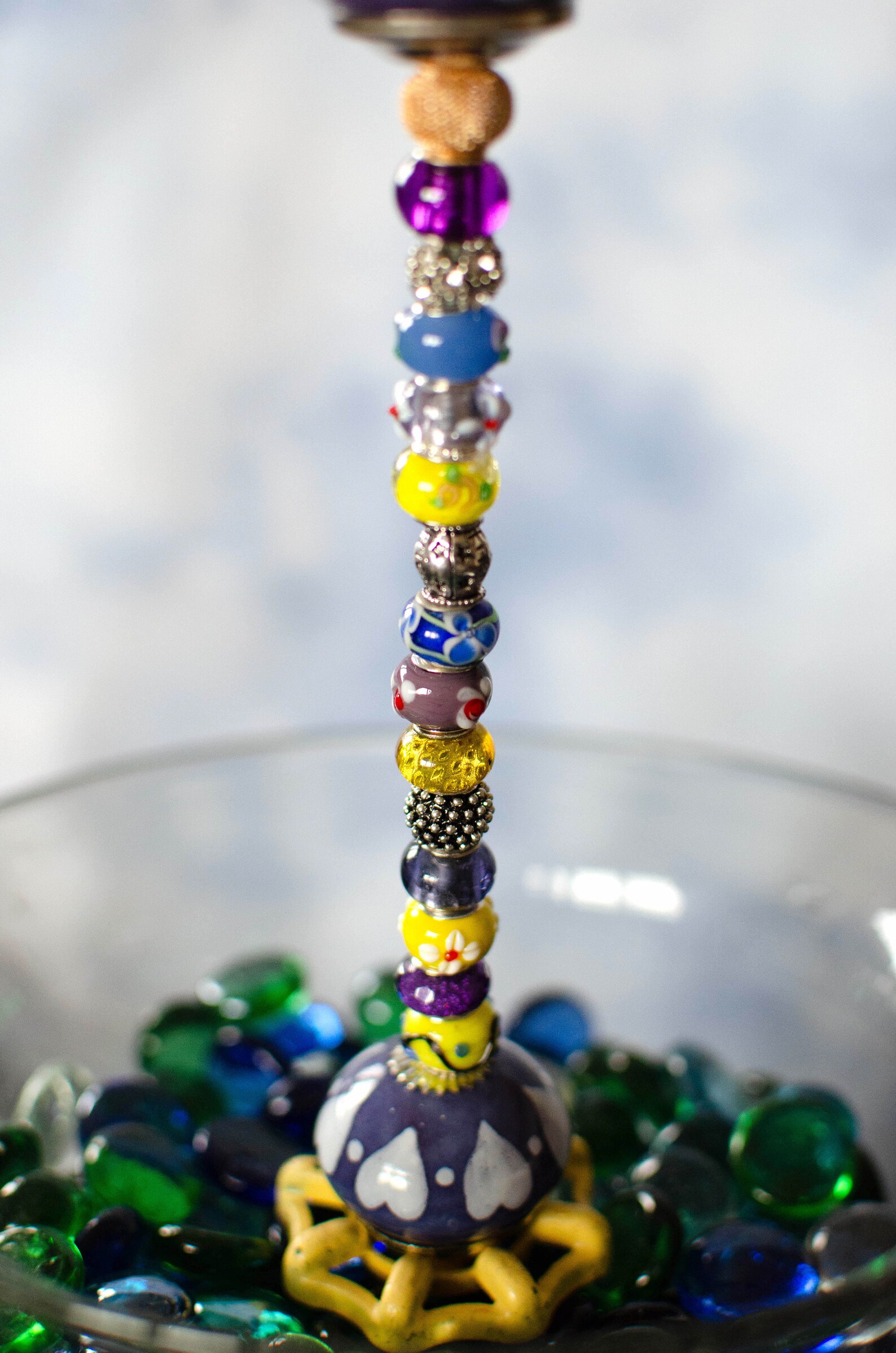 18 Unique Whimsical Beaded Garden Wands With Colorful Knobs & Hose ...