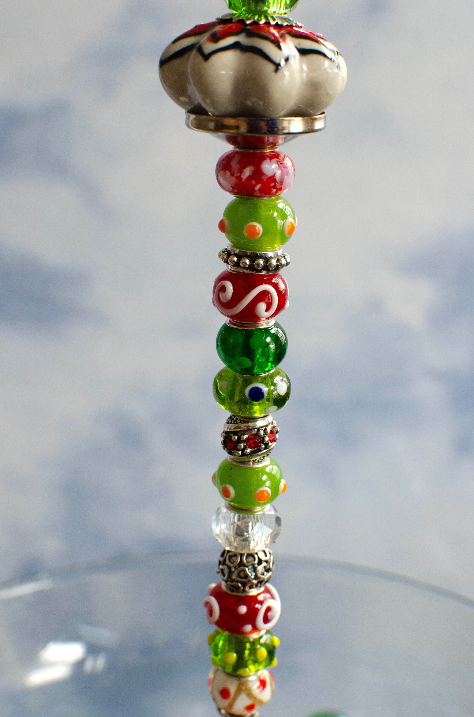 Unique Whimsical Beaded Wands With Colorful Knobs & Hose Valves – Red ...