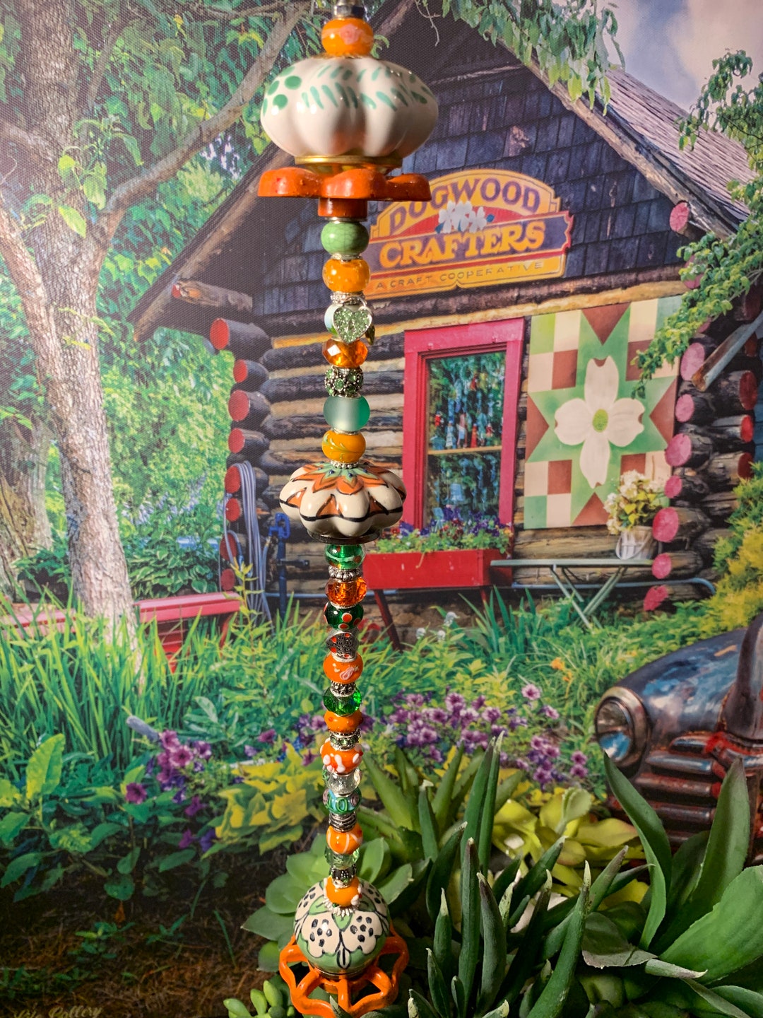 18” Unique Whimsical Beaded Wands With Colorful Knobs & Hose Valves ...