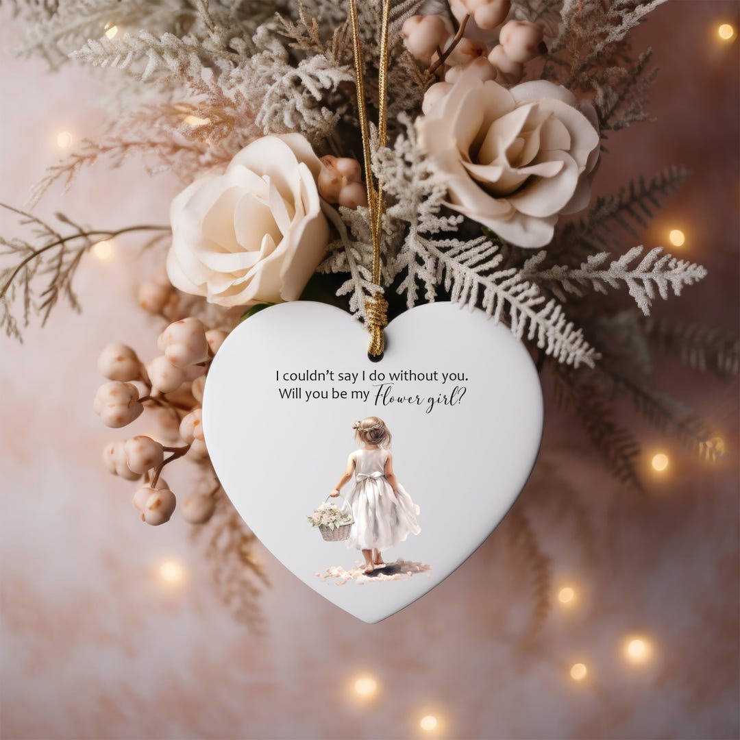Flower Girl Proposal Gift | Personalised Bauble Gift for Flower Girl ...