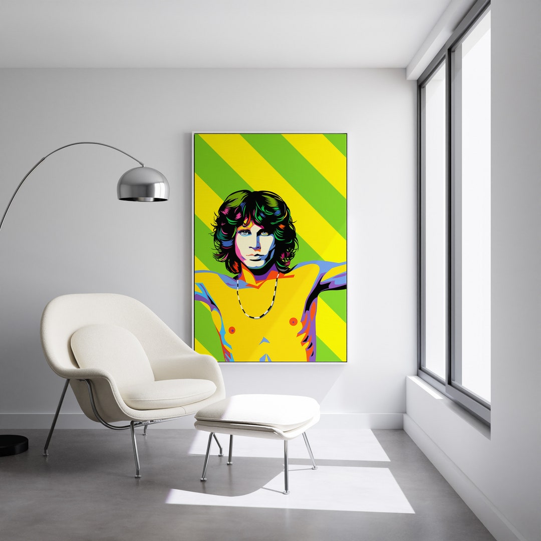 Jim Morrison Portrait Vol2, Canvas Print, Colorful Wall Art Decor, Rock ...