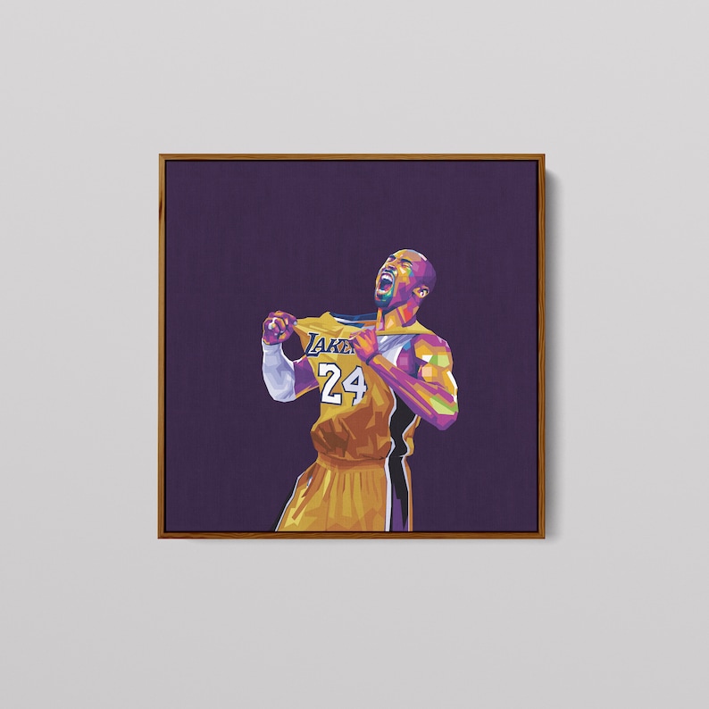 Kobe Bryant RIP Screaming and Pulling Jersey Ready to Hang - Etsy Finland