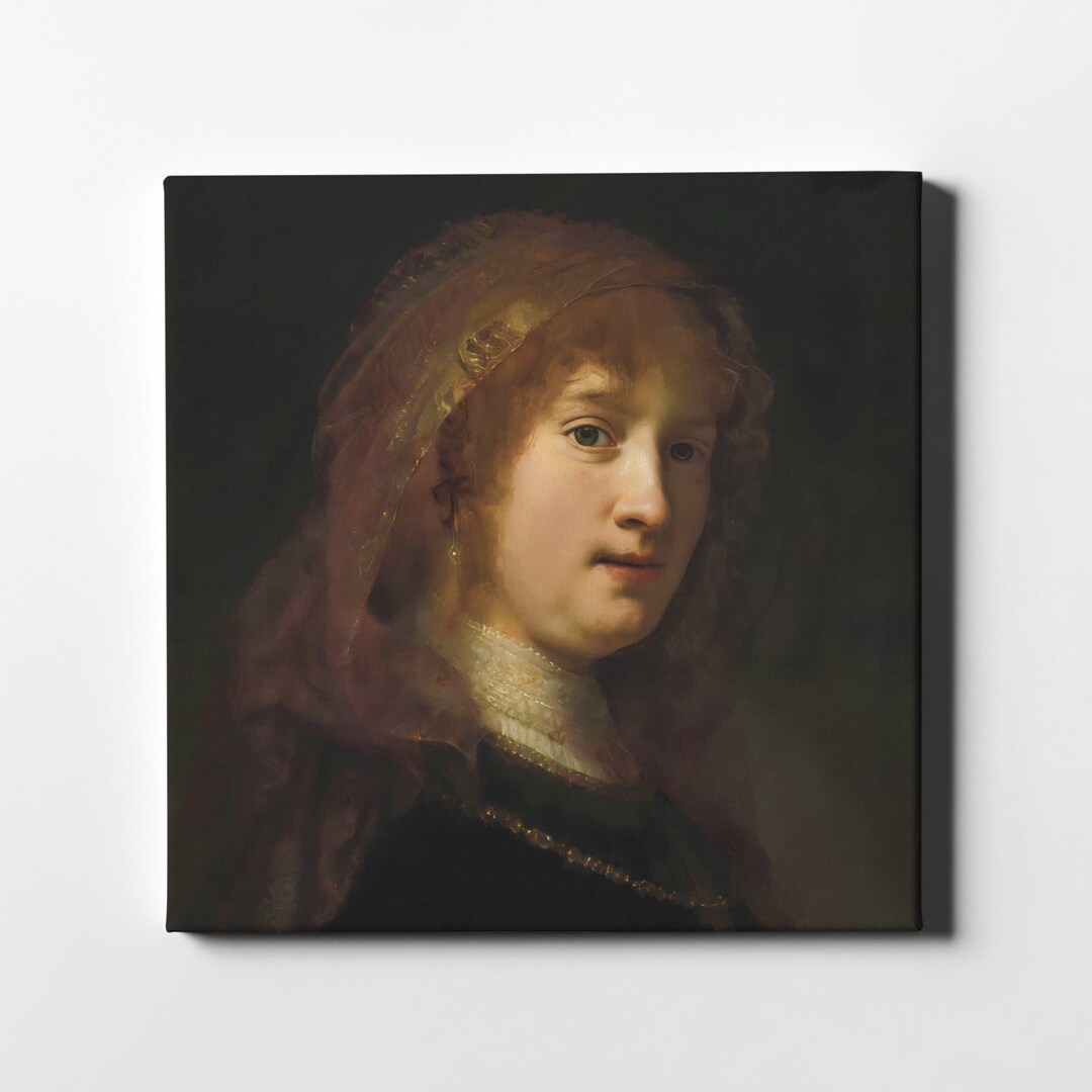 Rembrandt "saskia Van Uylenburgh" Canvas Art Print, Exquisite Portrait ...