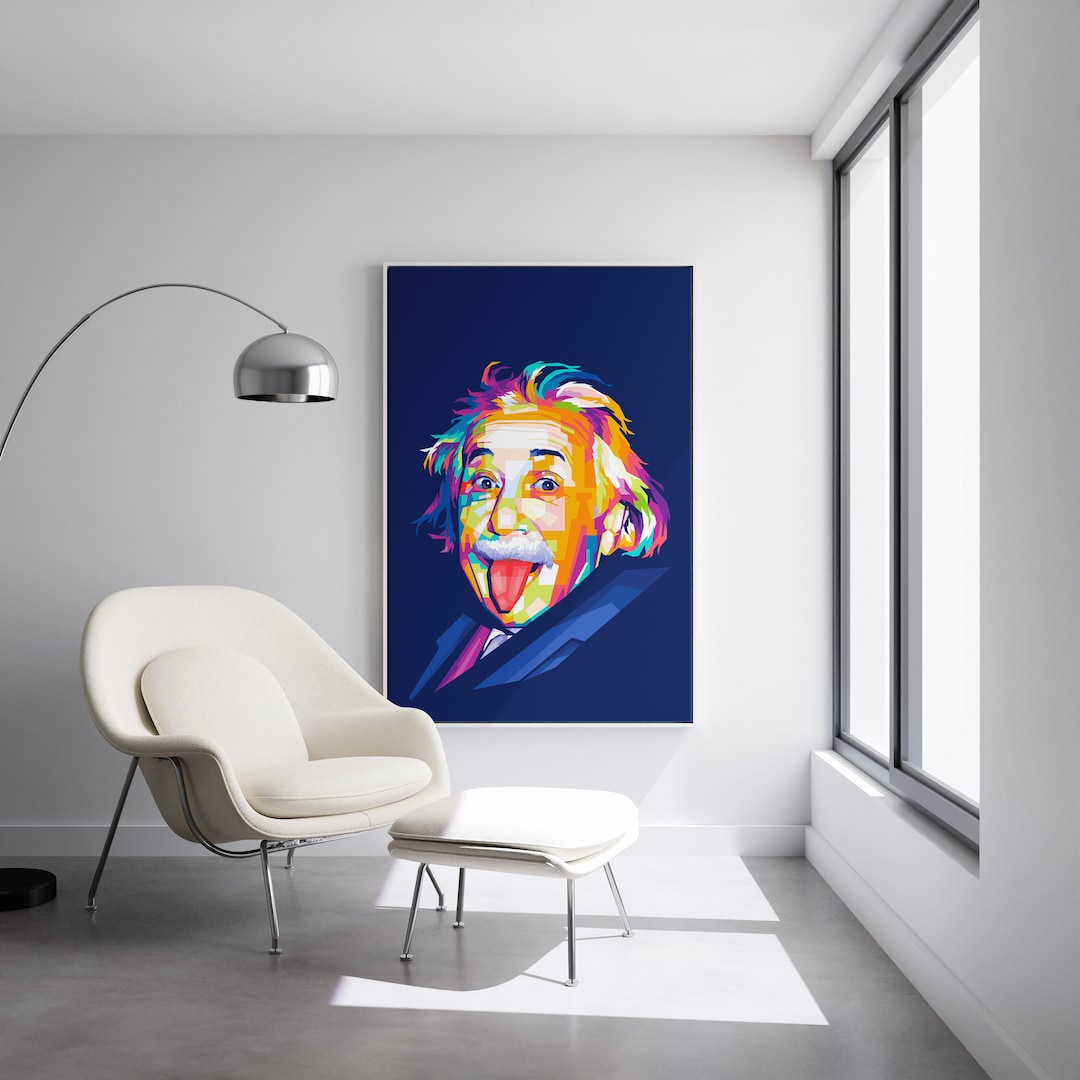 Albert Einstein Canvas Print Poster, Colorful Wall Art Decor, Abstract ...