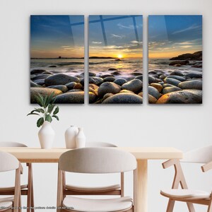 Sunset Glass Art, Sea Landscape Wall Art, Tempered Glass Art, Modern ...