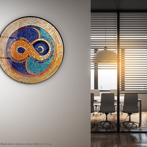 Infinity Symbol Glass Wall Art-round Ancient Mosaic-modern Art-round ...