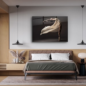 Ballerina Glass Wall Art, Ballet Glass Art, Extra Large Glass Wall Art ...