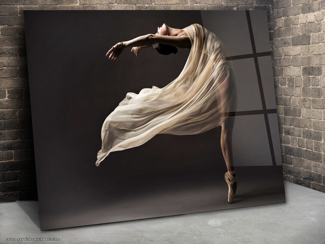 Ballerina Glass Wall Art, Ballet Glass Art, Extra Large Glass Wall Art ...