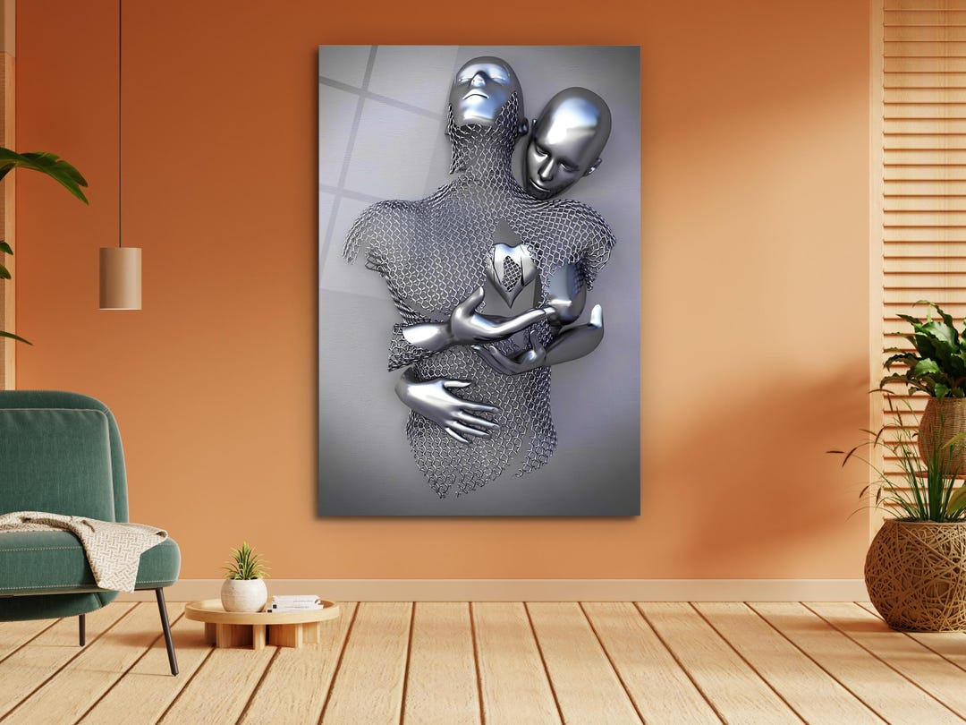 Couple Goals Glass Wall Art, Love Wall Decor, Large Glass Wall Art ...