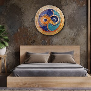 Infinity Symbol Glass Wall Art-round Ancient Mosaic-modern Art-round ...
