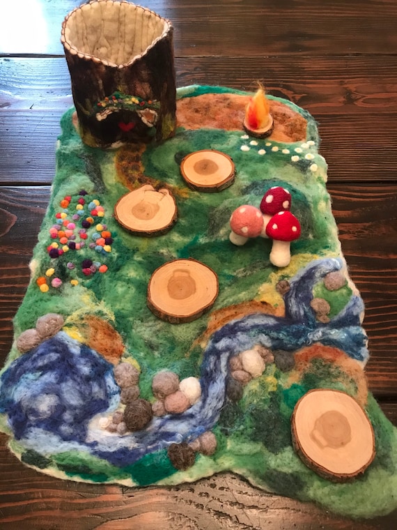 Waldorf Play Mat Birthday Pretend Play Wooden Discs - Etsy