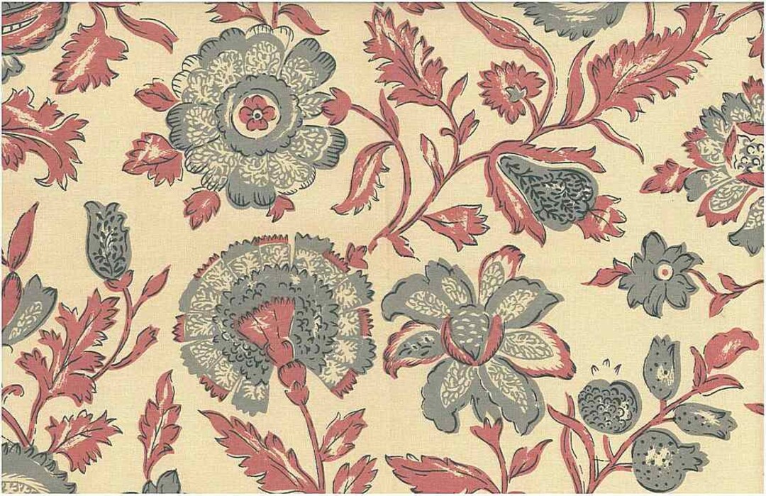 0950/4 Calicut Handprint 56blossom/fog-indian Fabric-chintz-country ...