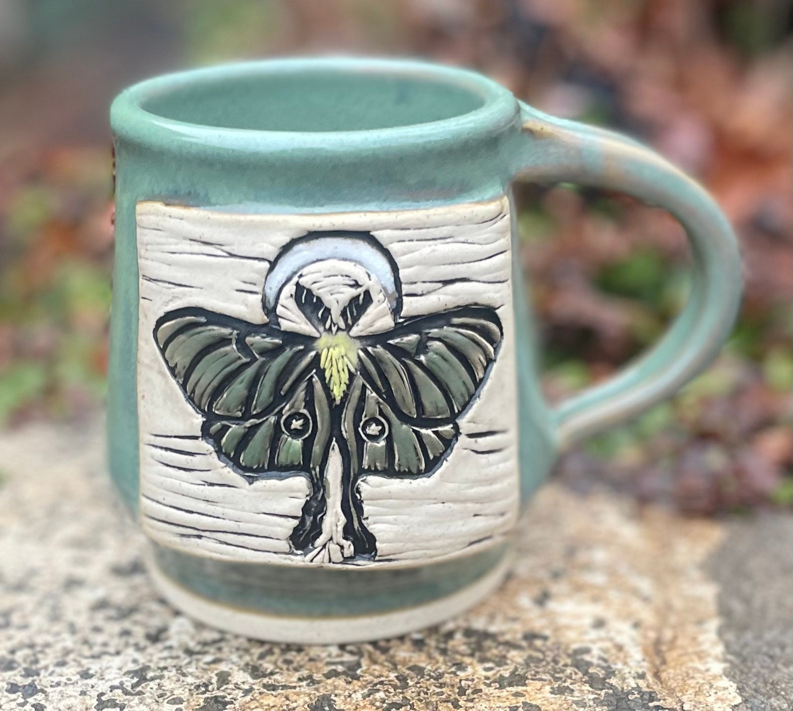 Luna Moth Mug. Moon Phases. Pottery. Ceramics. Handmade. - Etsy