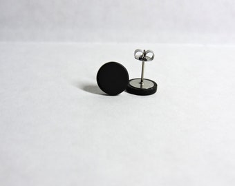 Black Stud Earrings - Etsy