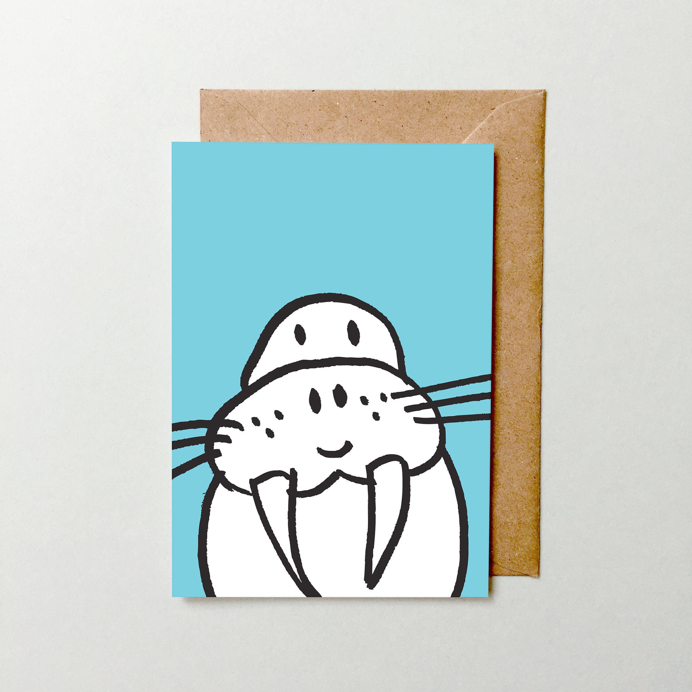 Walrus Card Walrus Birthday Card Cute Animal Card | Etsy