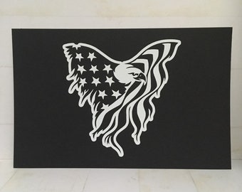 Eagle and American flag DXF file | Etsy