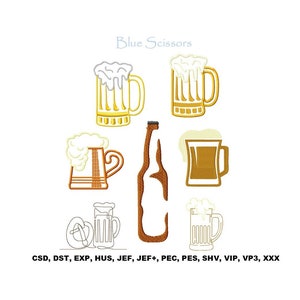 Beer Embroidery Design Set Beer Embroidery Design Machine | Etsy