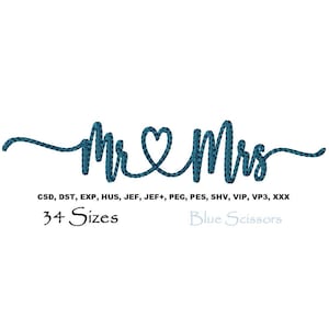 Mr Mrs Embroidery Design Wedding Embroidery Design - Etsy