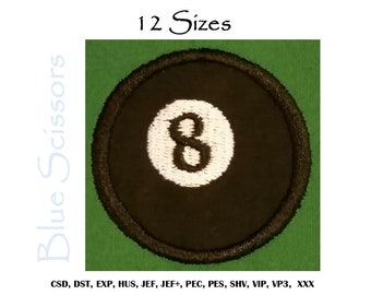 8 Ball Embroidery Design - Etsy