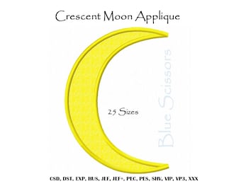 Crescent Moon Applique Embroidery Design: 10 Sizes (digital Download ...