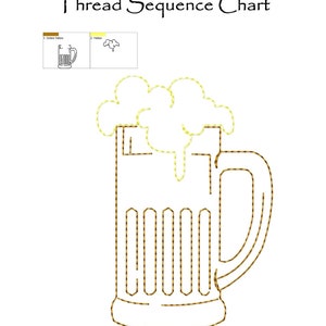 Beer Mug Embroidery Design, Beer Embroidery Design, Machine Embroidery ...