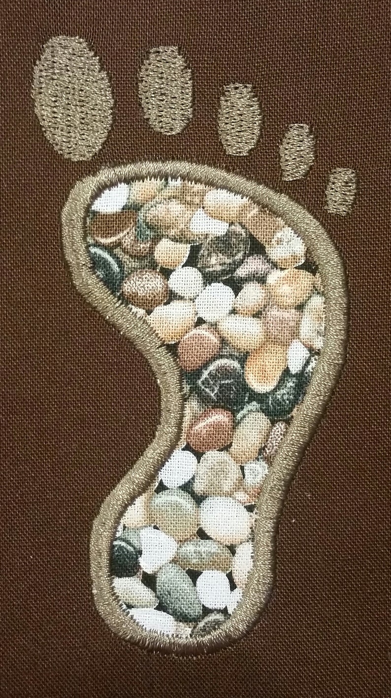 Foot Print Applique Embroidery Design Applique Foot Print | Etsy