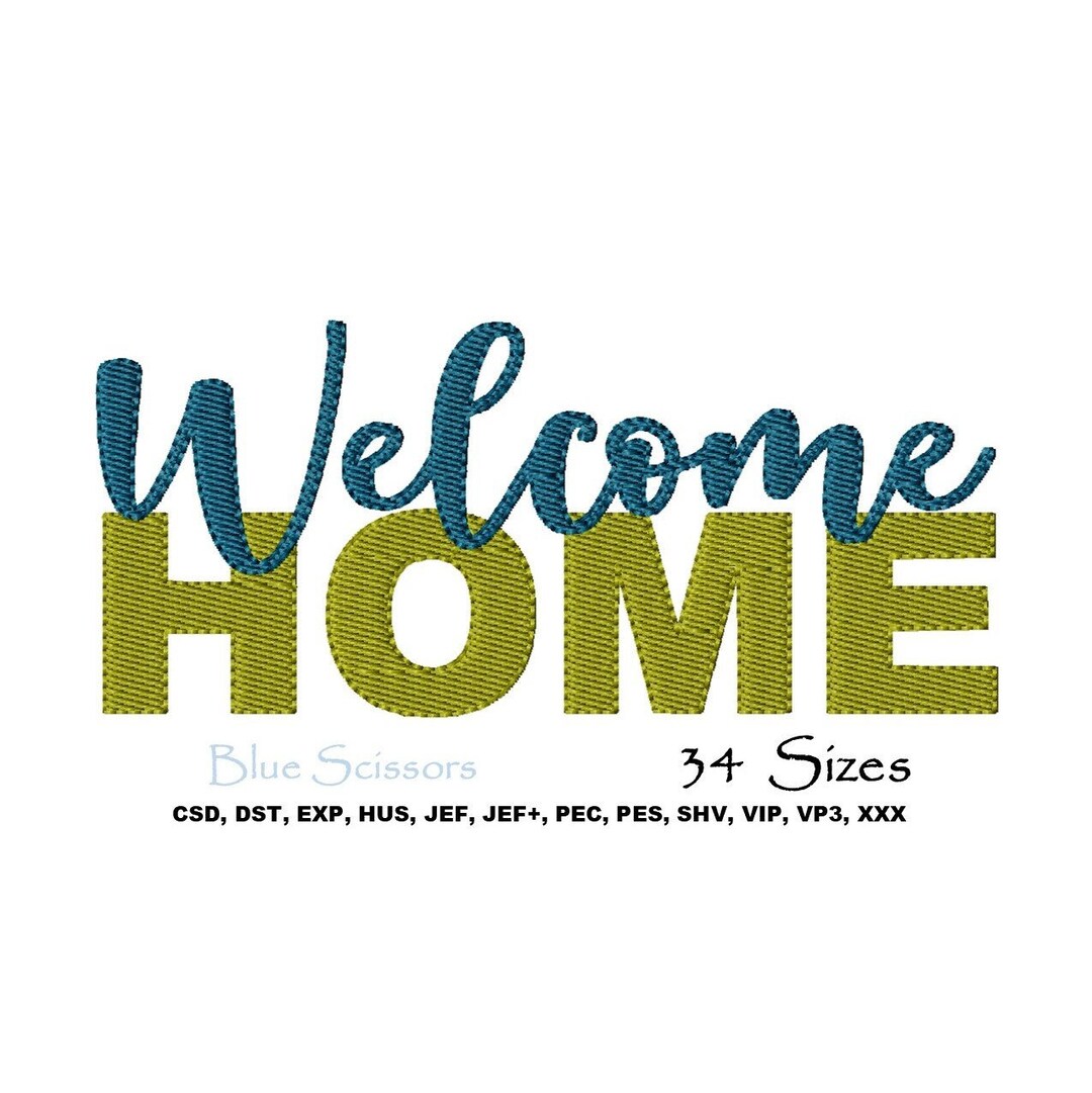 Welcome Home Embroidery Design Embroidery Welcome Home - Etsy