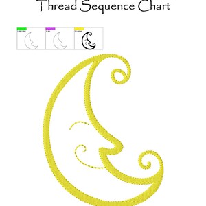 Moon Applique Embroidery Design, Applique Moon Embroidery Design ...