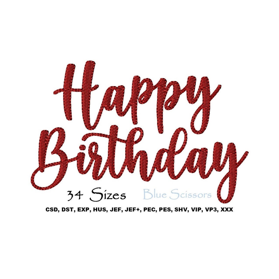 Happy Birthday Embroidery Design Machine Embroidery Design - Etsy