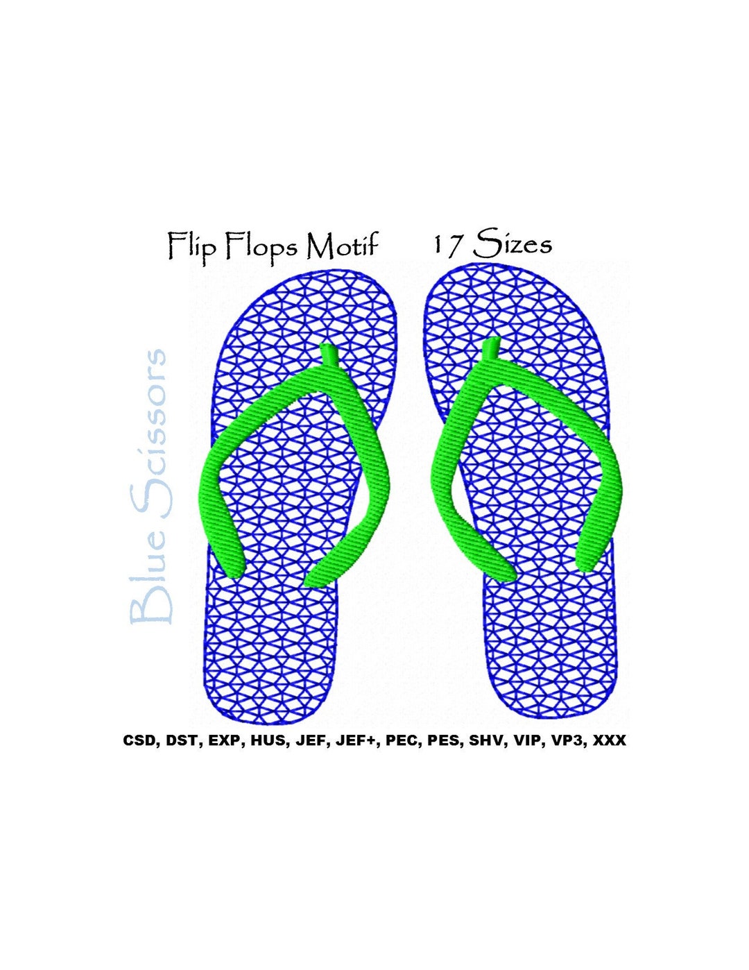 Flip Flops Embroidery Design Embroidery Flip Flops Design - Etsy