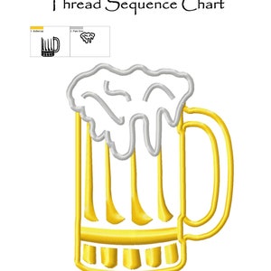 Beer Mug Embroidery Design, Beer Embroidery Design, Machine Embroidery ...