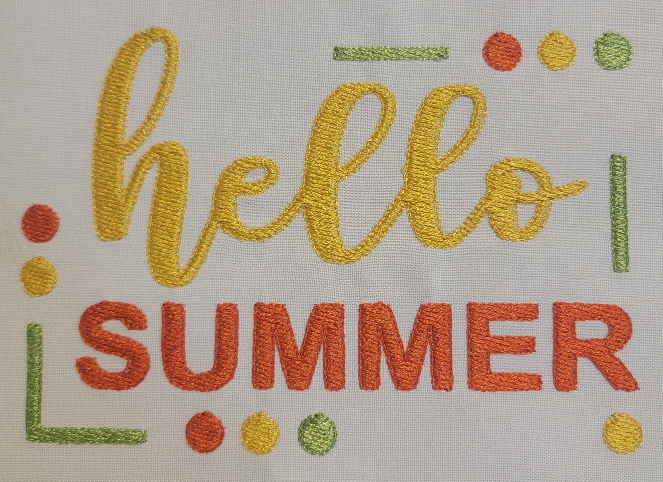 Hello Summer Embroidery Design, Machine Embroidery Quote (digital ...