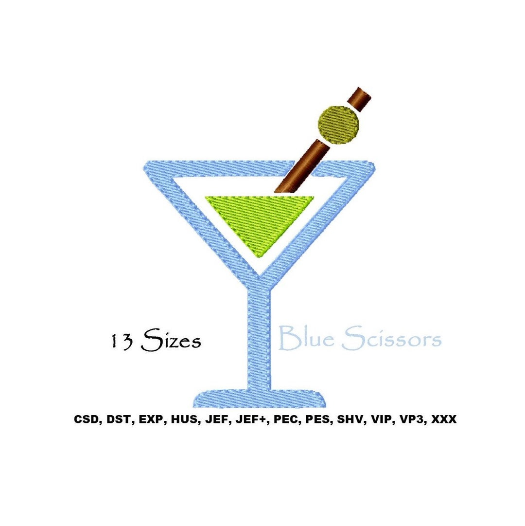 Martini Embroidery Design Martini Drink Solid Fill Embroidery - Etsy