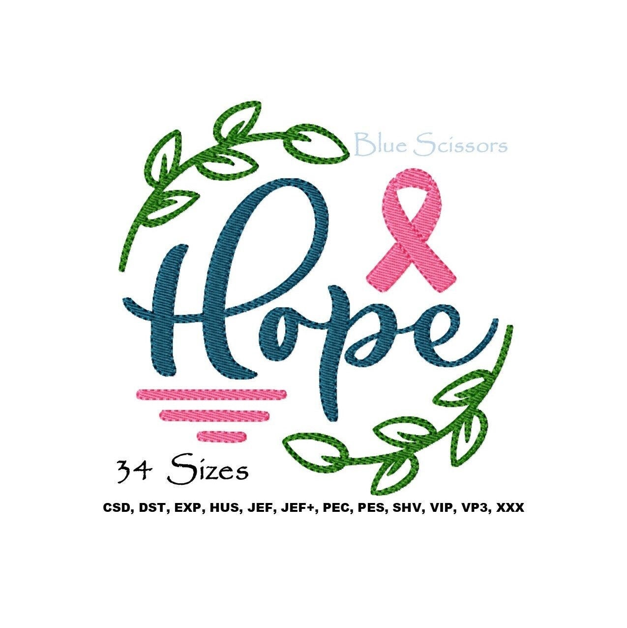 Hope Awareness Ribbon Machine Embroidery Design (digital Download) - Etsy