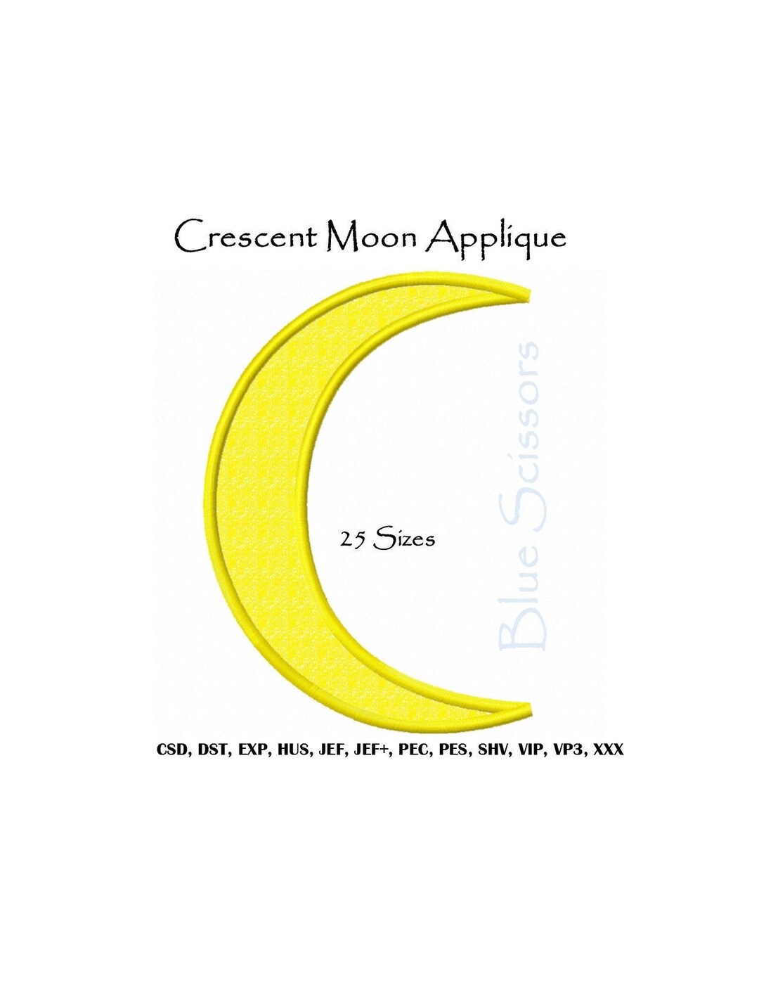 Moon Applique Embroidery Design, Applique Moon Embroidery Design ...