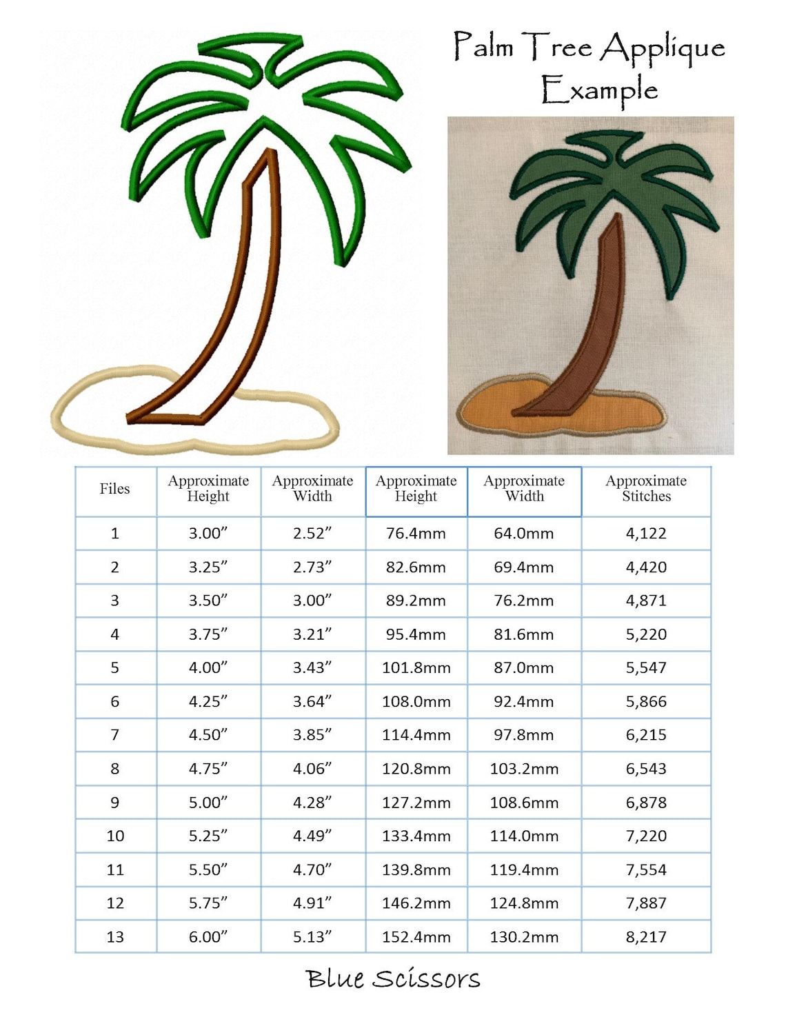 Palm Tree Embroidery Design Set Palm Tree Embroidery Palm | Etsy