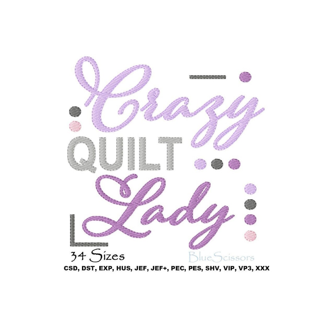 Crazy Quilt Lady Machine Embroidery Design (digital Download) - Etsy
