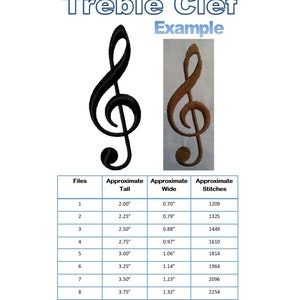 Treble Clef Embroidery Design, Music Embroidery Design, Machine ...