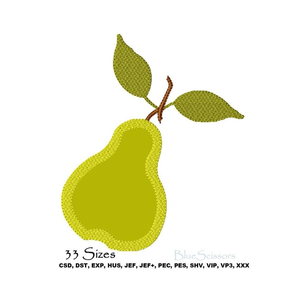 Pear Applique Embroidery Design, Applique Pear Embroidery Design ...