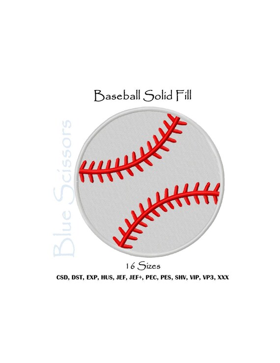 Baseball Embroidery Design Baseball Solid Fill Embroidery - Etsy