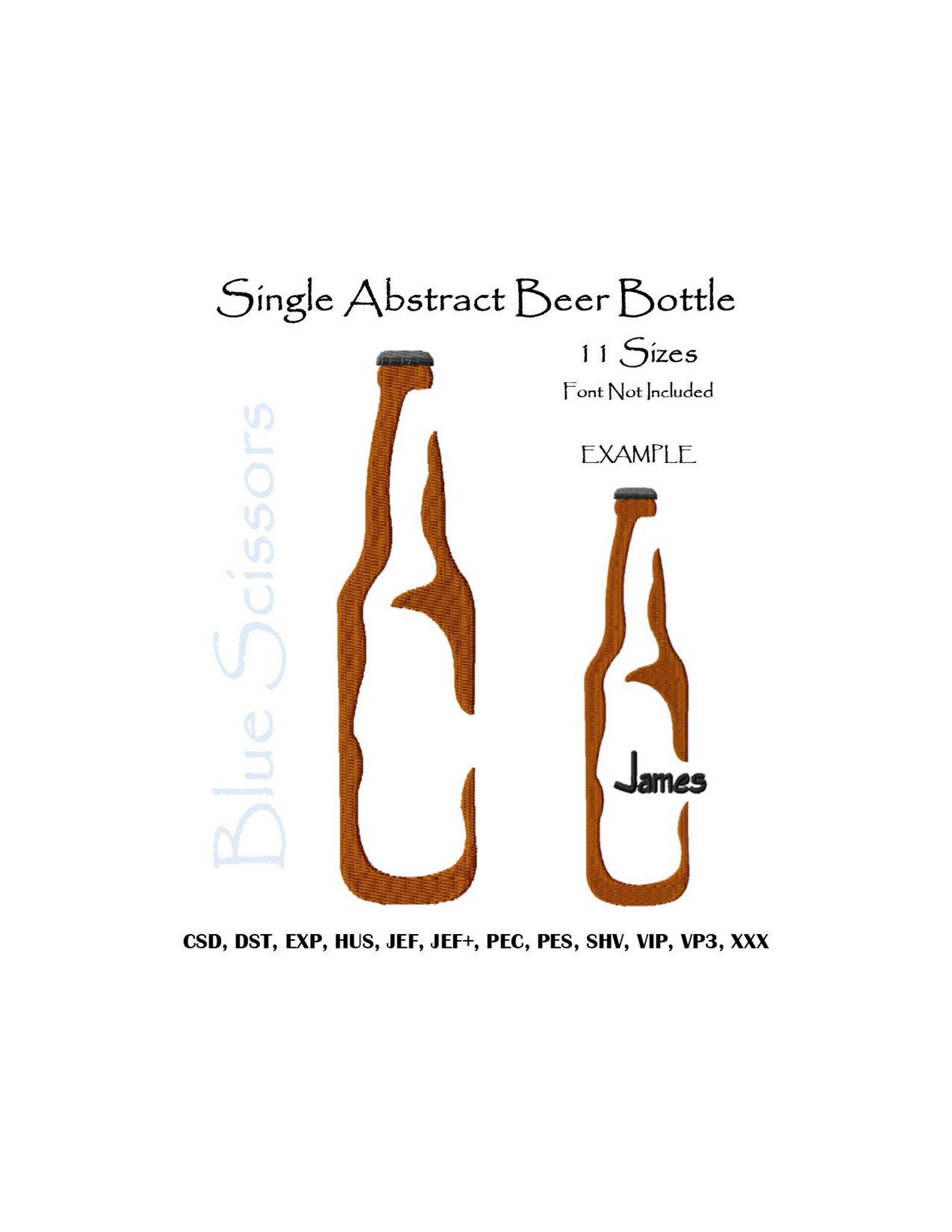 Beer Bottle Embroidery Design Abstract Beer Bottle Embroidery - Etsy
