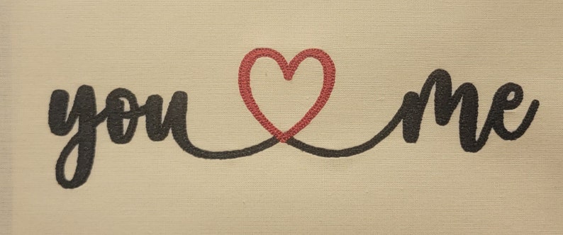 You and Me Heart Embroidery Design (digital Download) - Etsy
