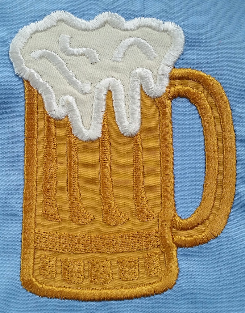 Beer Mug Applique Embroidery Design Beer Mug Embroidery - Etsy