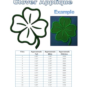 Clover Applique Embroidery Design, Four Leaf Clover Embroidery Design ...