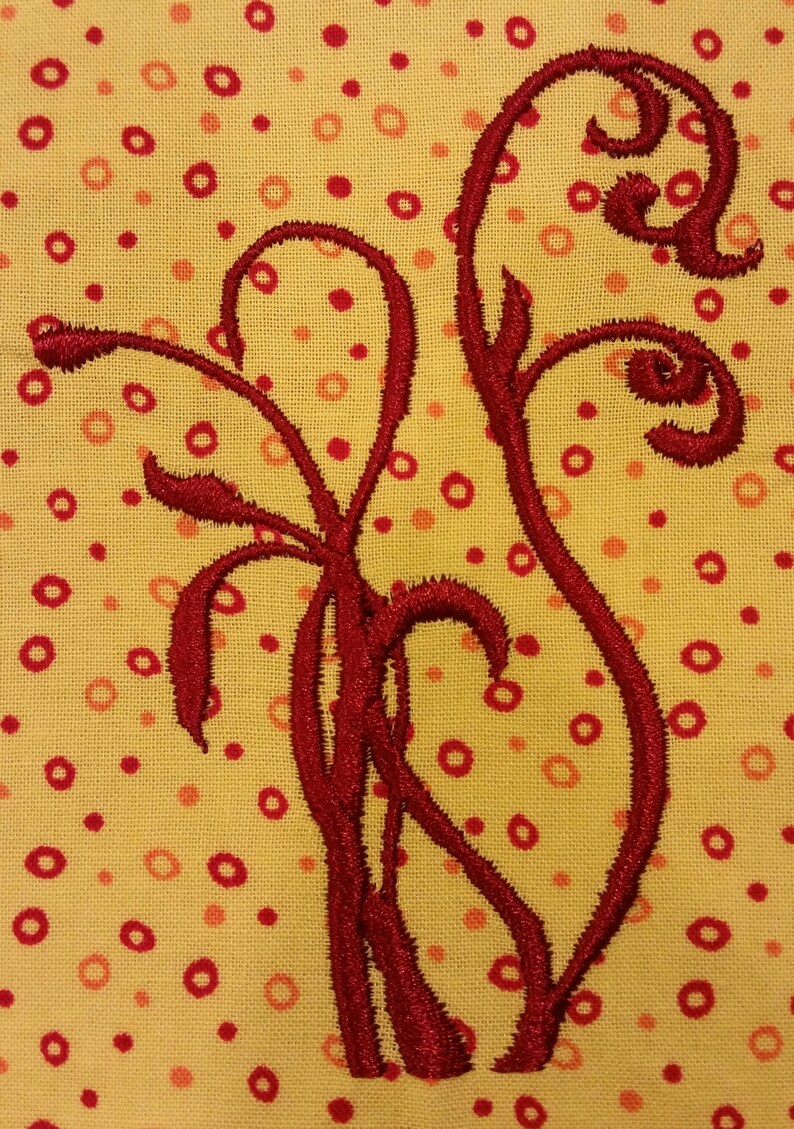 Stem Swirl Embroidery Design Vine Embroidery Design Machine | Etsy